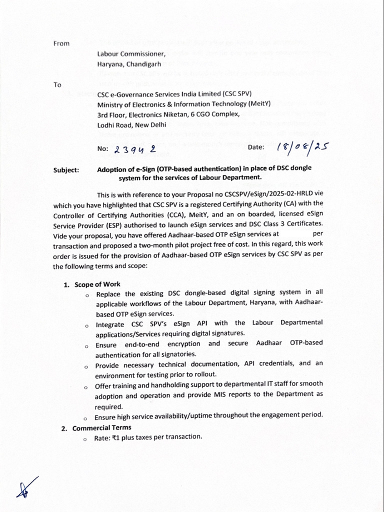 Work Order CSC | PDF