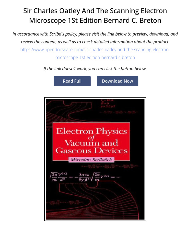 Sir Charles Oatley and the Scanning Electron Microscope 1st Edition ...