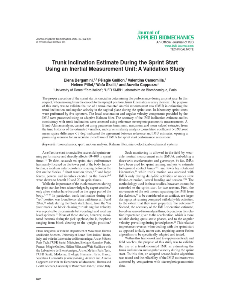 Trunk Inclination Estimate During the Sprint Start Using an Inertial ...