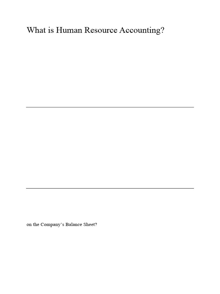 Understanding Human Resource Accounting | PDF | Valuation (Finance ...