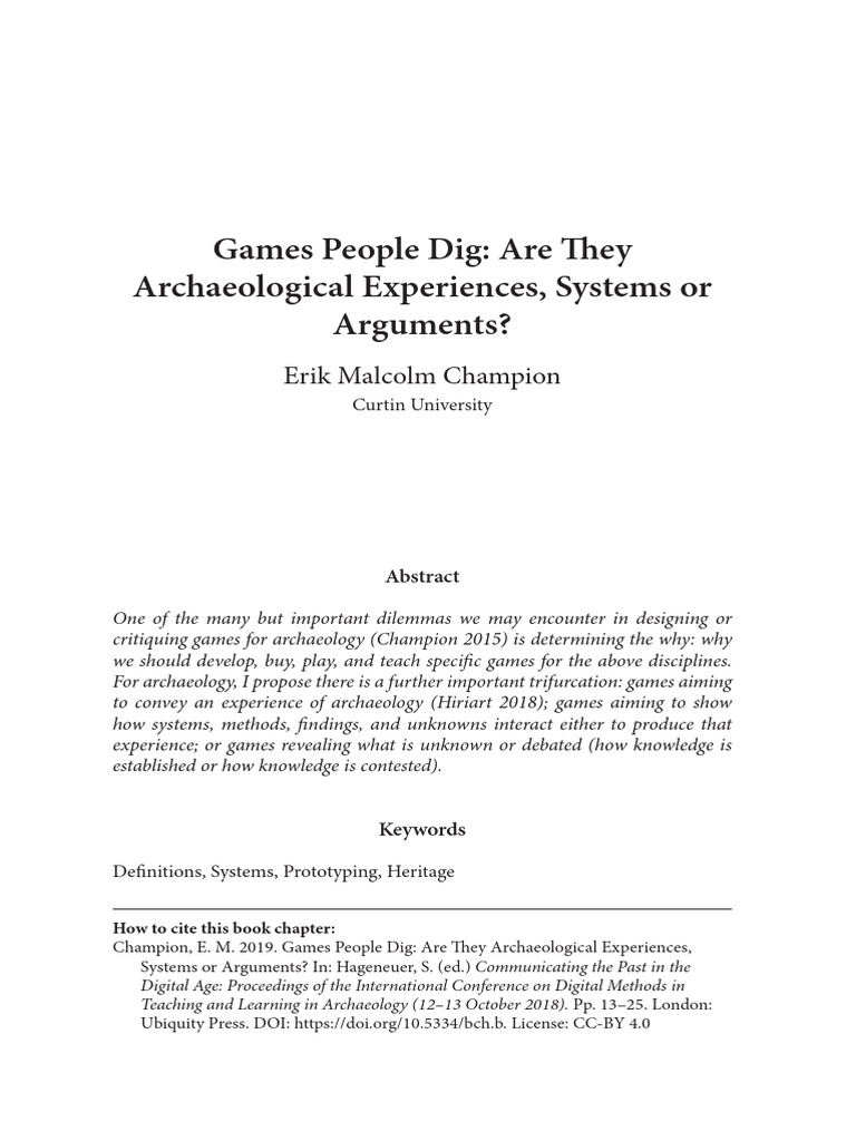 Games_People_Dig_Are_They_Archaeological (2) | PDF