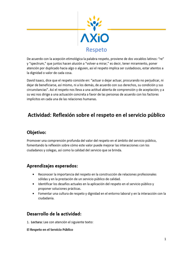 Importancia del Respeto en el Servicio Público | PDF | Dignidad
