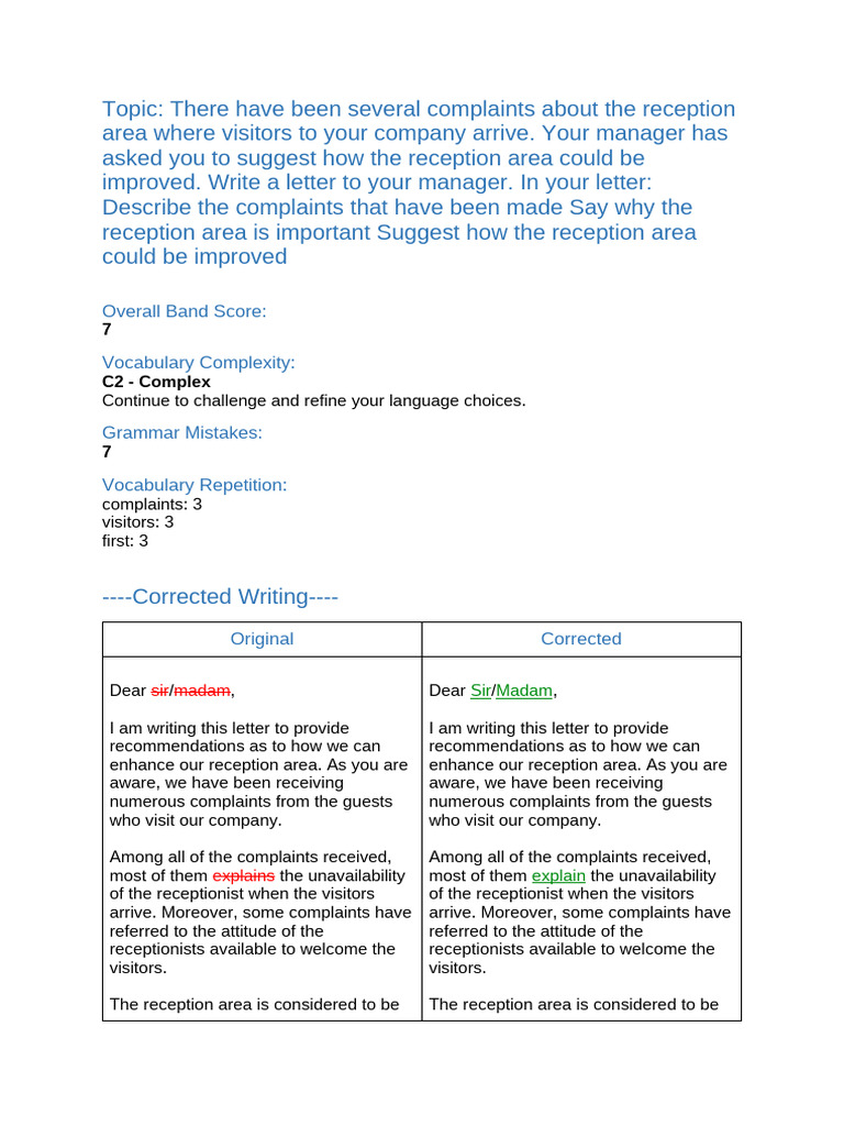 Improving Company Reception Area | PDF | Word | Communication