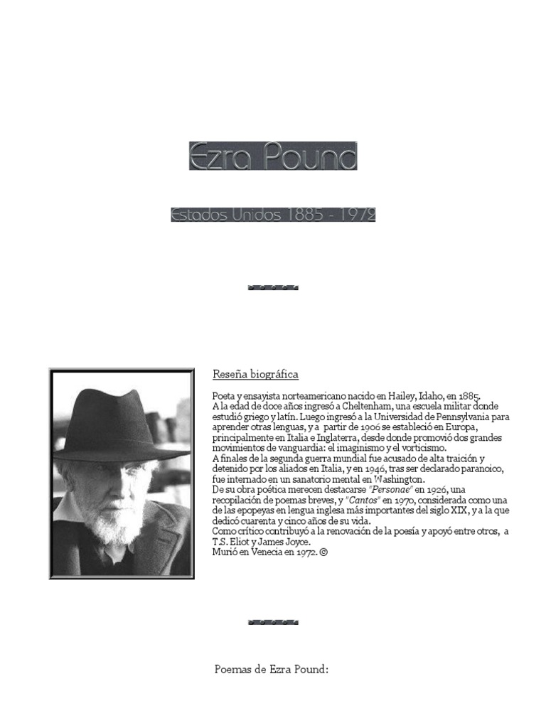 Ezra Pound | PDF | Poesía