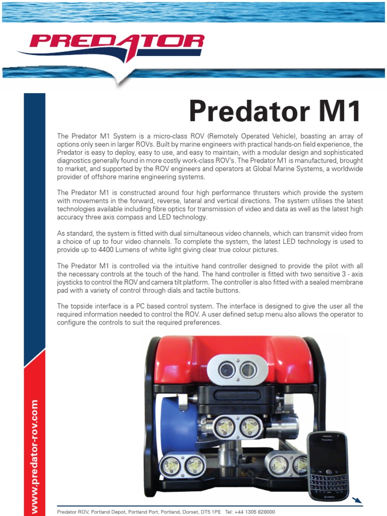 Predator ROV M1 Spec v3 | PDF | Subsea (Technology) | Light Emitting Diode