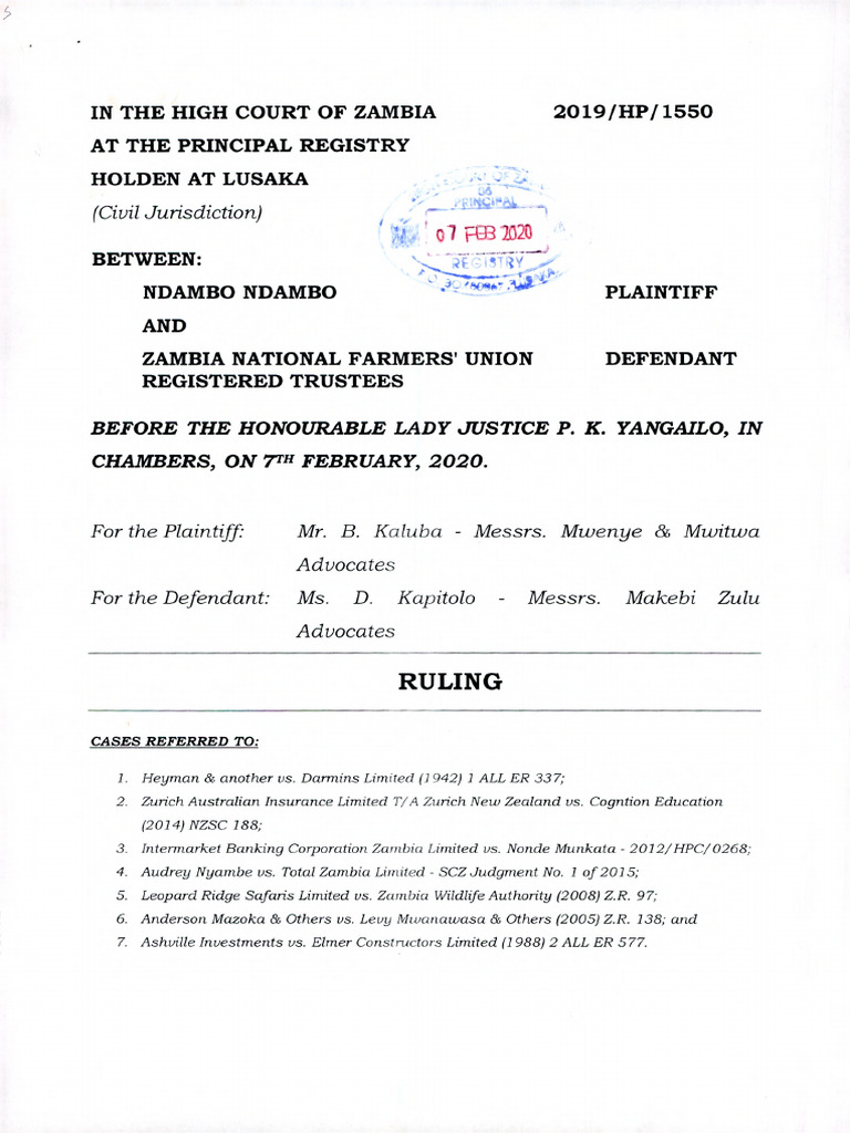 The Contract Clause That Refused to Die Ndambo_ndambo_v_znfu_registered ...