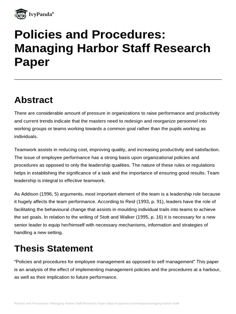 managing-harbor-staff | PDF | Employment | Risk