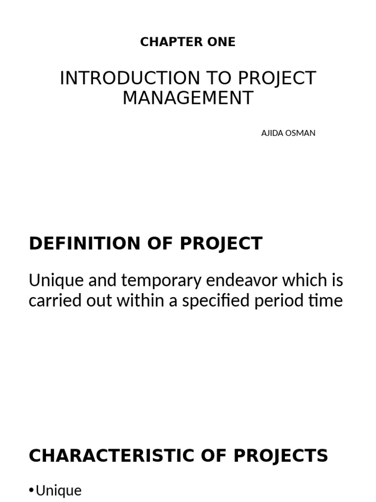 Project Management Chapter One | PDF | Project Management | Business