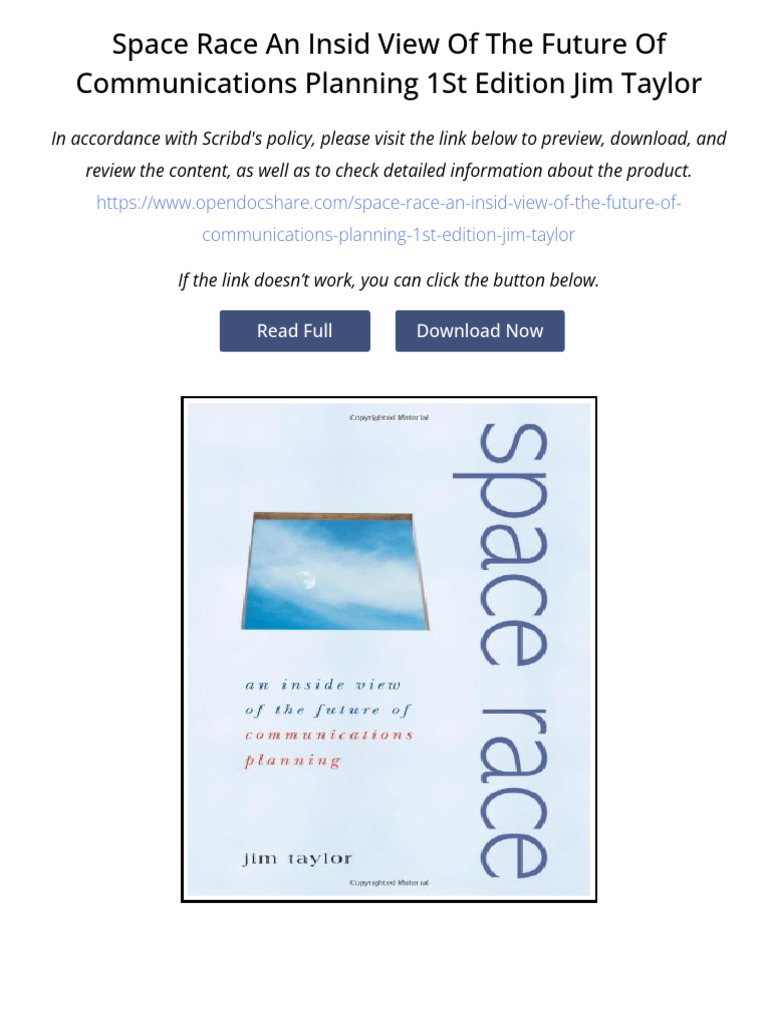 Space Race An Insid View of the Future of Communications Planning 1st ...