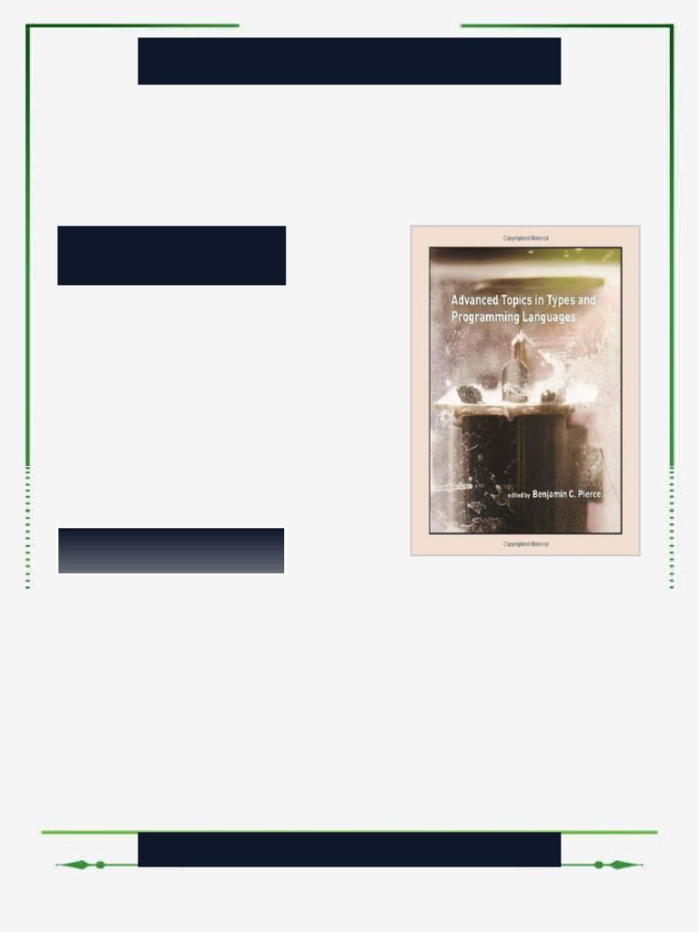 Advanced topics in types and programming languages 1st Edition Benjamin ...