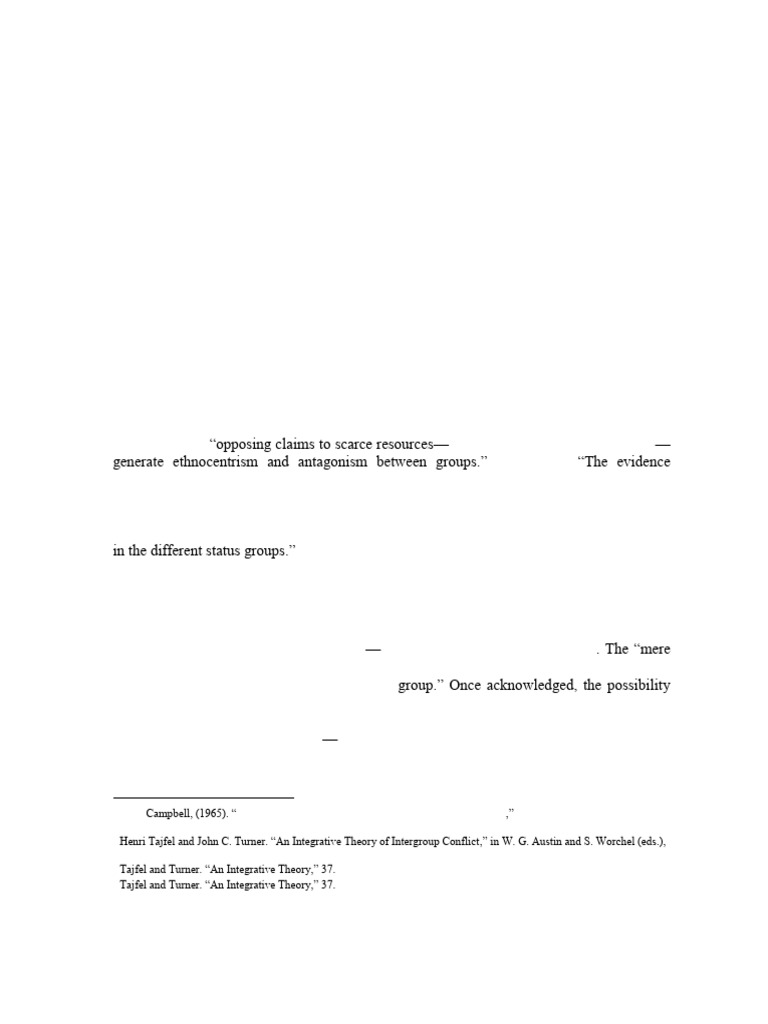 Intergroup Conflict Theories Explained | PDF | Liberal Arts Education ...