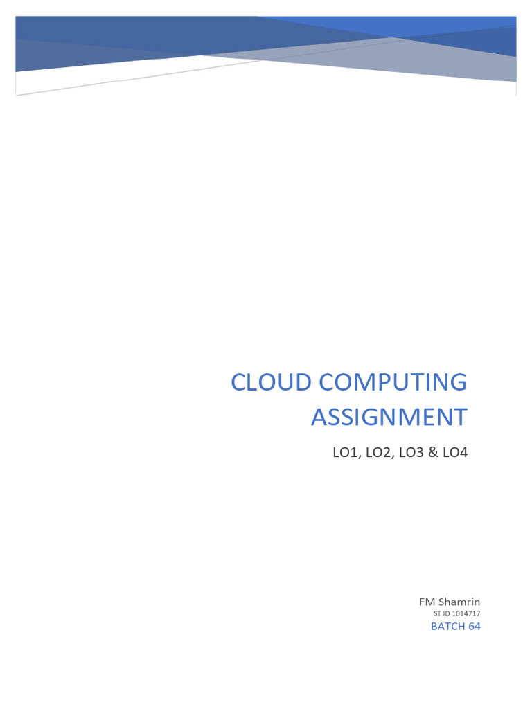 Cc Assignment Final- Shamrin | PDF | Cloud Computing | Software As A ...