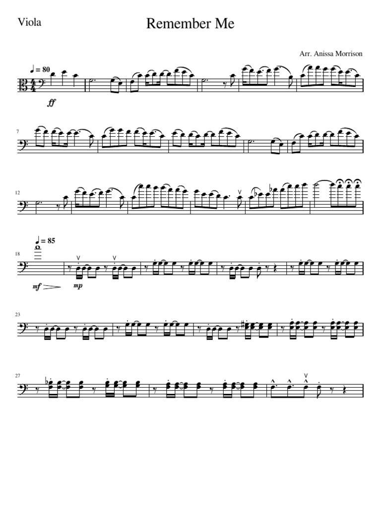 Remember Me Viola | PDF