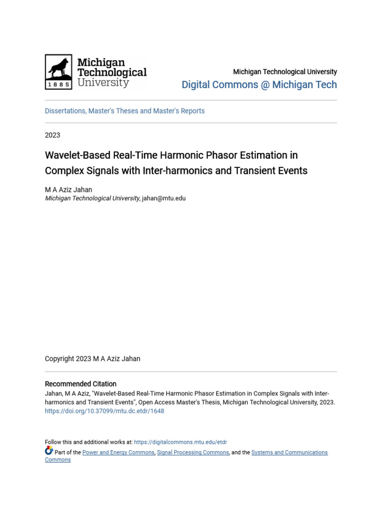 Wavelet-Based Real-Time Harmonic Phasor Estimation in Complex Sig | PDF ...