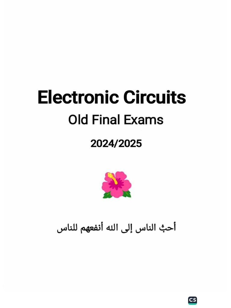 Electronic Circuits - Old Final Exams-1 | PDF