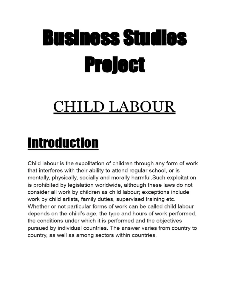 Understanding Child Labour Issues | PDF | Child Labour | Labour Economics