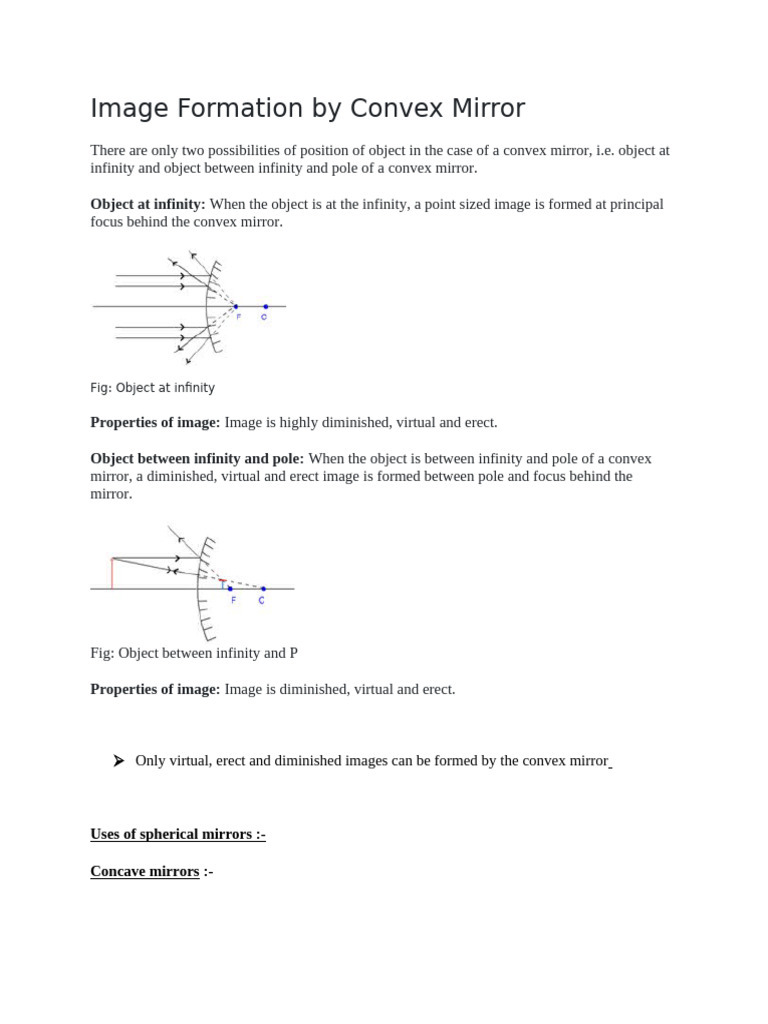 4. Notes-Image Formation of Convex Mirror &Uses of Concave and Convex ...