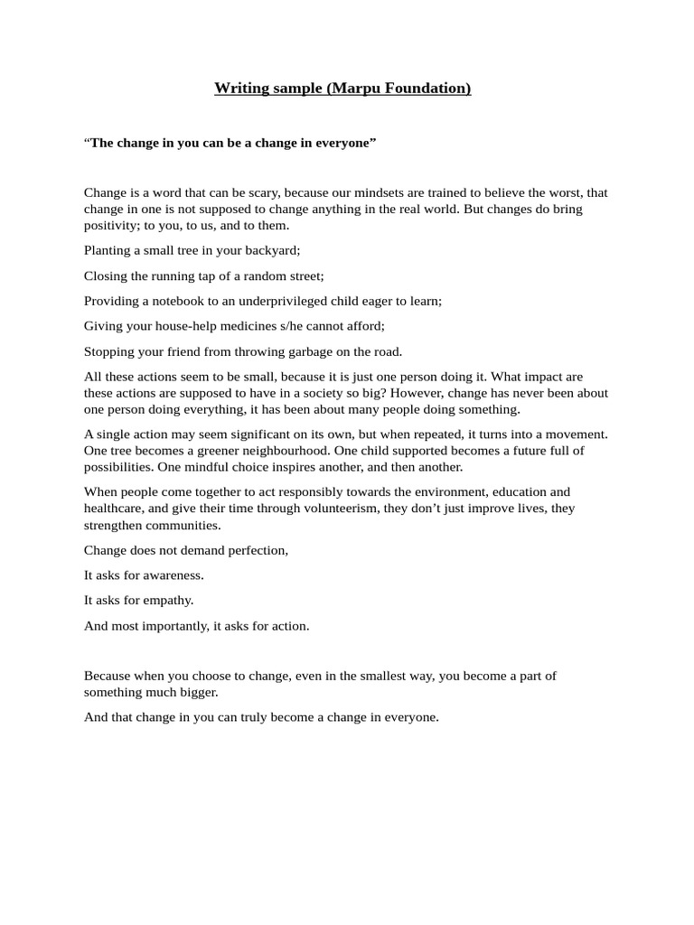 Writing Sample | PDF