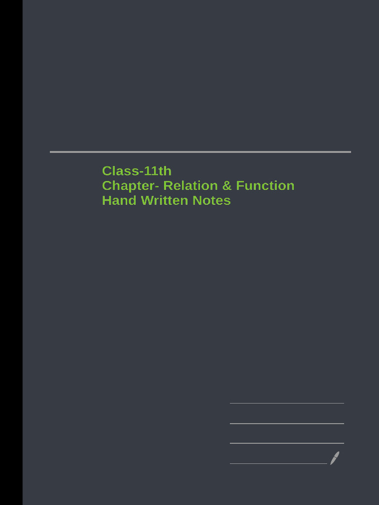 Relation & Function Handwritten Notes | PDF