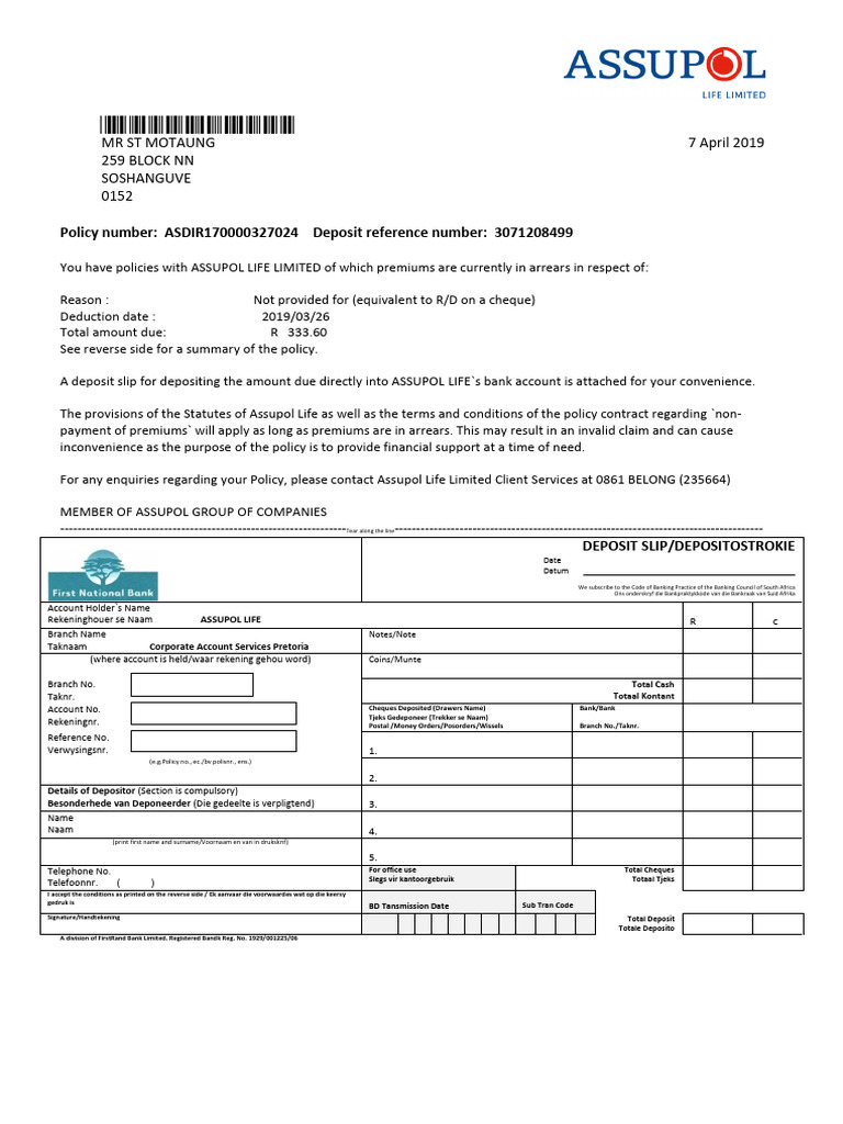 Assupol Correspondence | PDF | Cheque | Banks