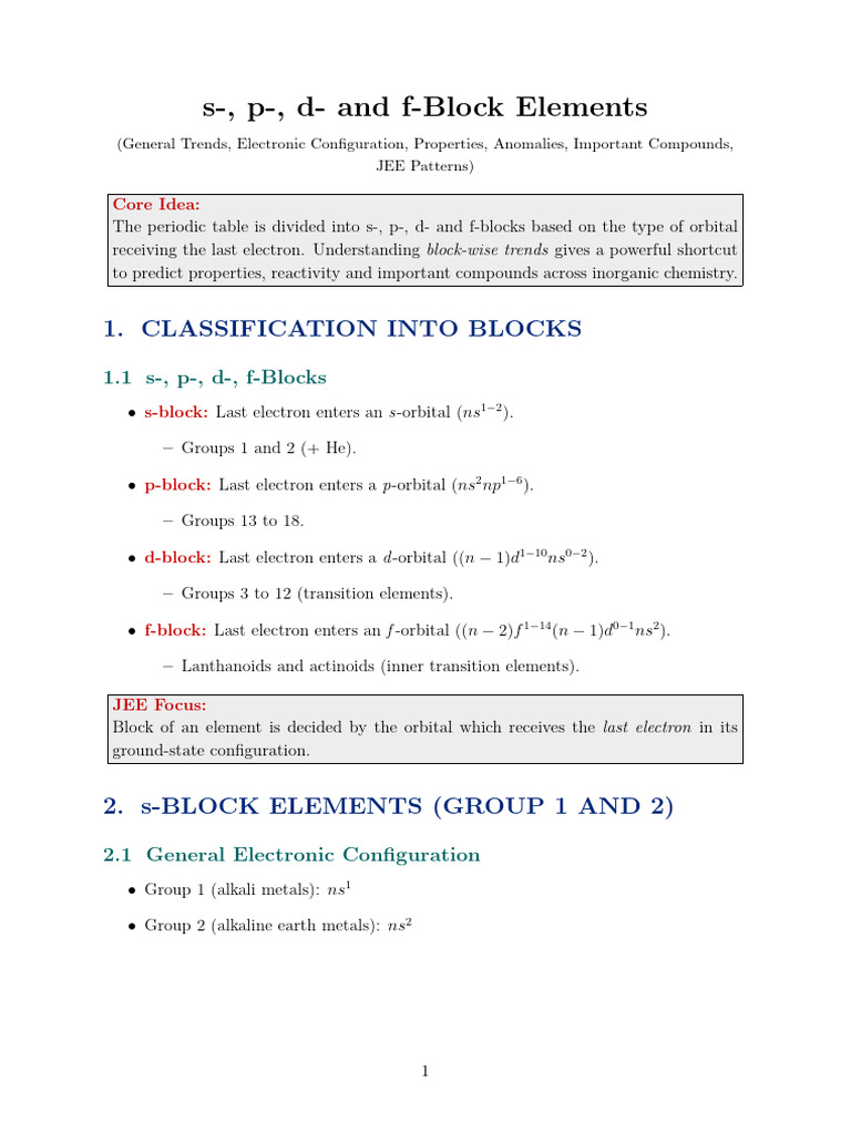Block Chem | PDF | Periodic Table | Lanthanide