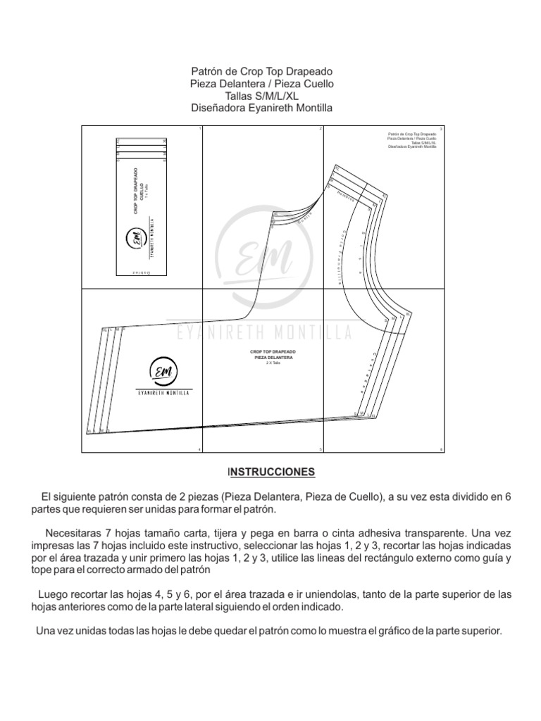 Patrón Crop Top Drapeado Eyanireth | PDF