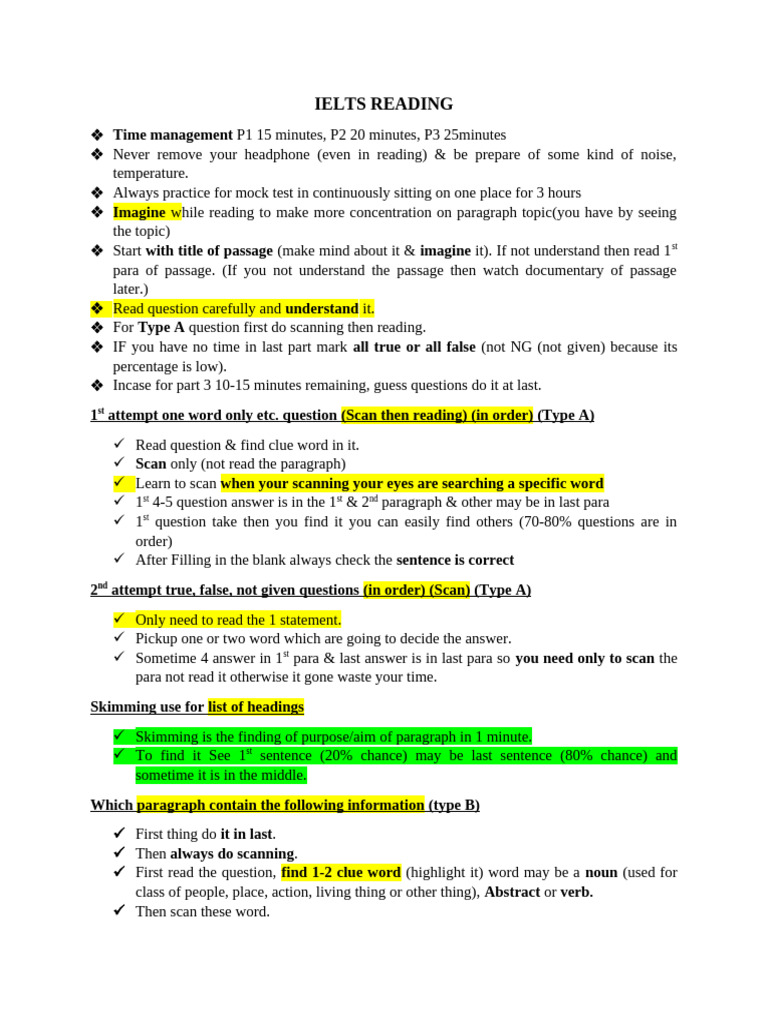 Ielts Reading | PDF | Speed Reading | Question