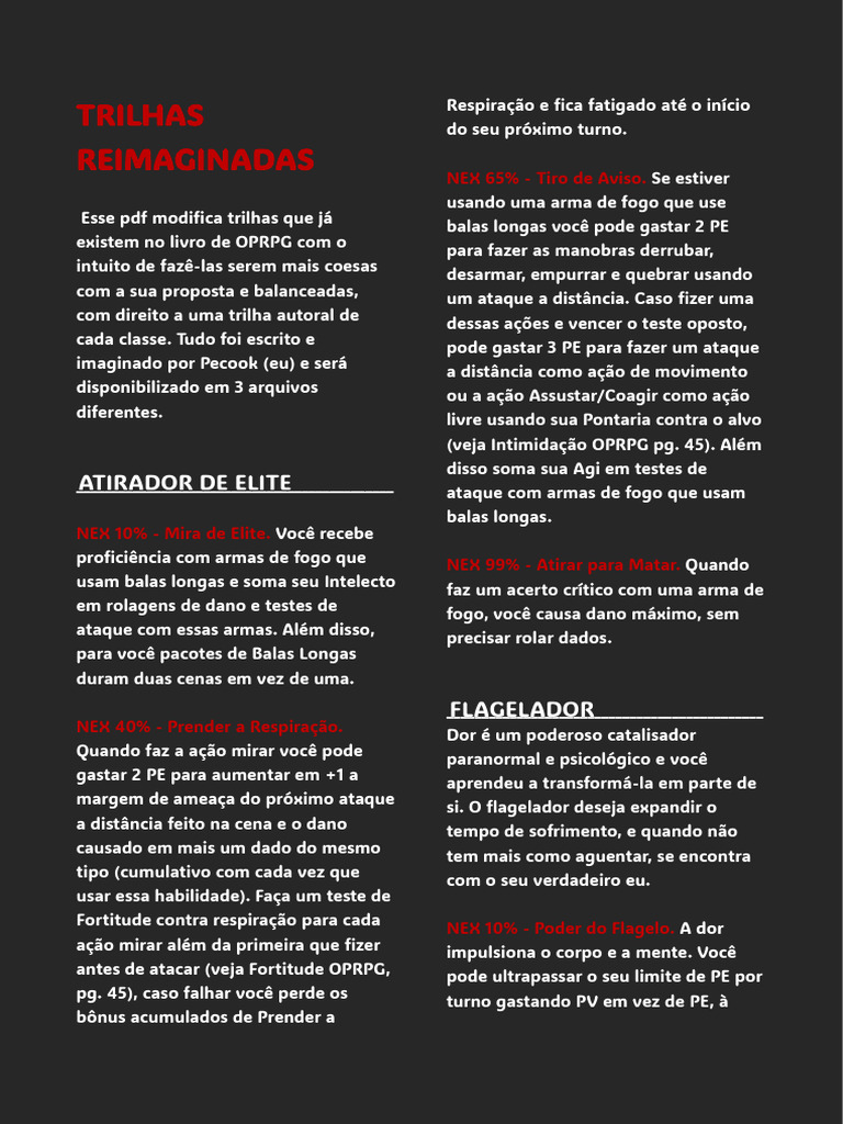 Trilhas Reimaginadas 1 de 3 (1) | PDF | Dor | Rifle