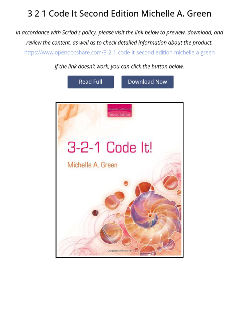 3 2 1 Code It Second Edition Michelle A. Green | PDF