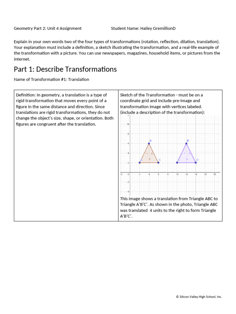 Geometry Part2 Unit4Assignment | PDF | Shape | Geometry