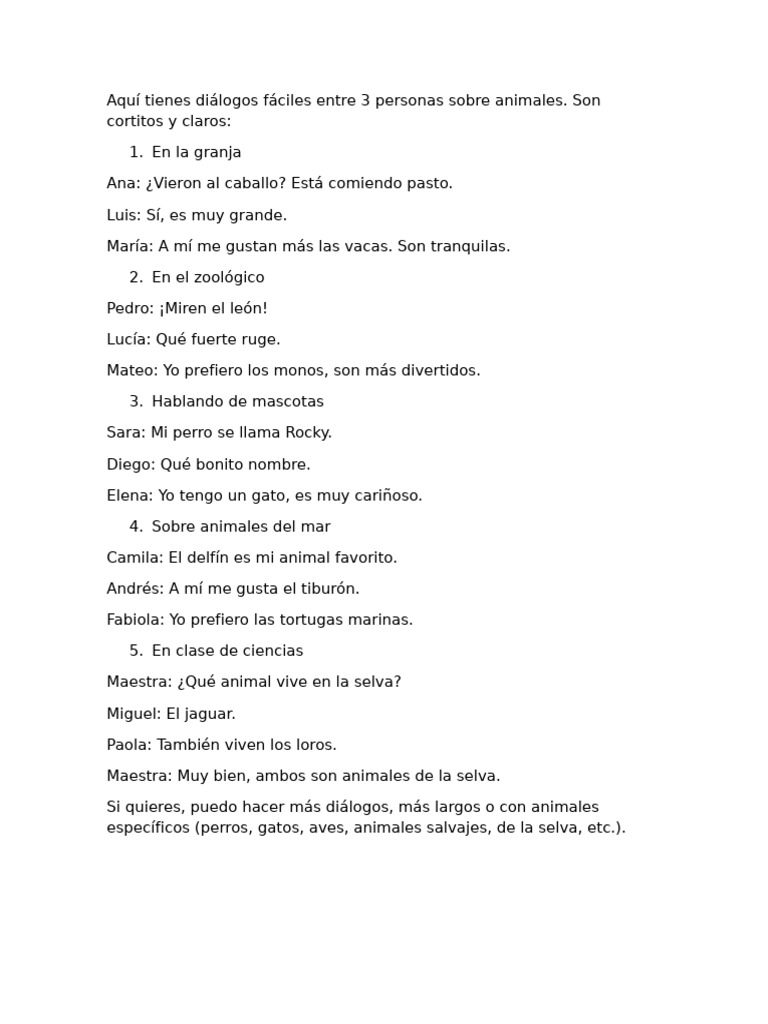 Diálogos Lenguaje | PDF
