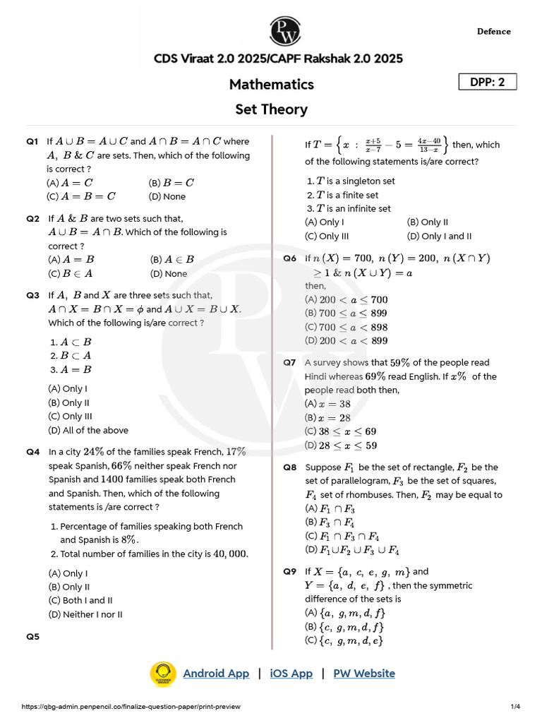 Set Theory 02 | PDF | Mathematics | Mathematical Logic