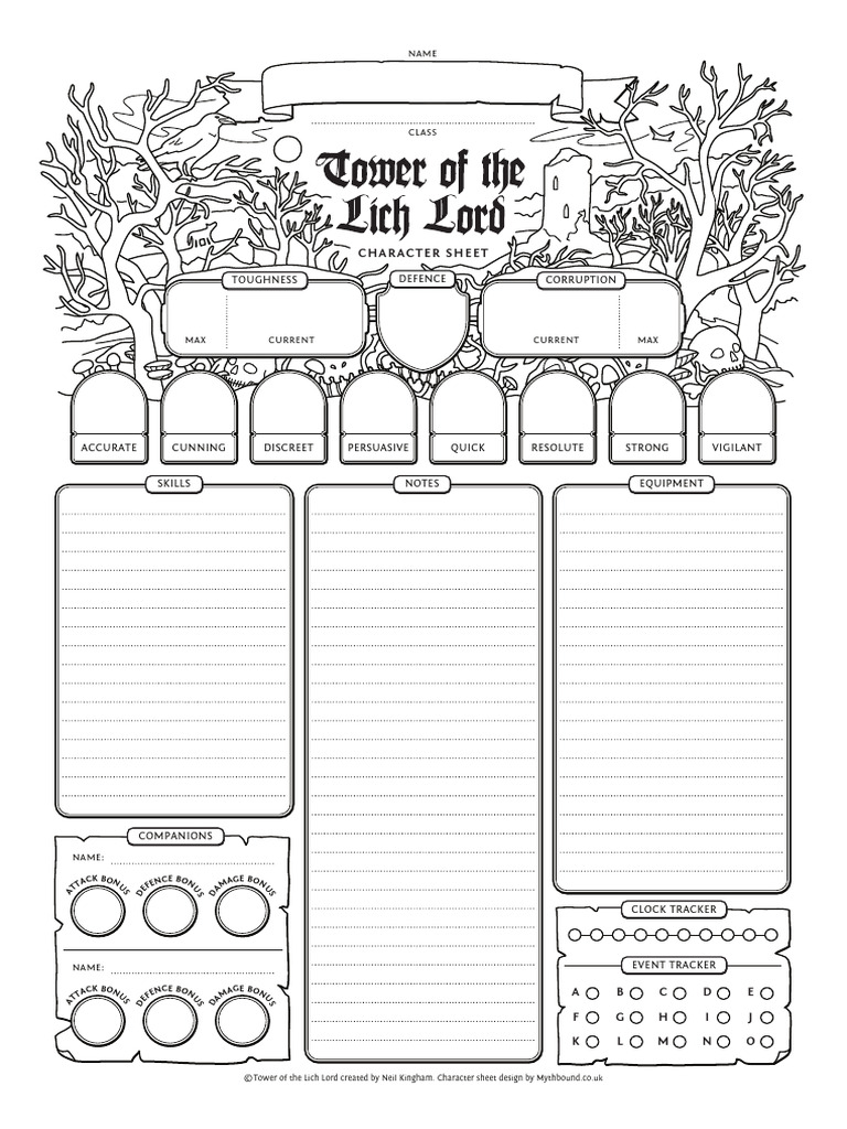 Tower of the Lich Lord - Character Sheet | PDF