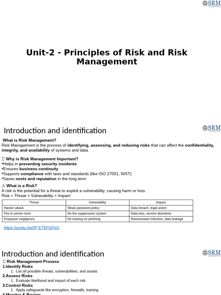 Unit-2 - Principles of Risk and Risk Management | PDF | Risk | Risk ...