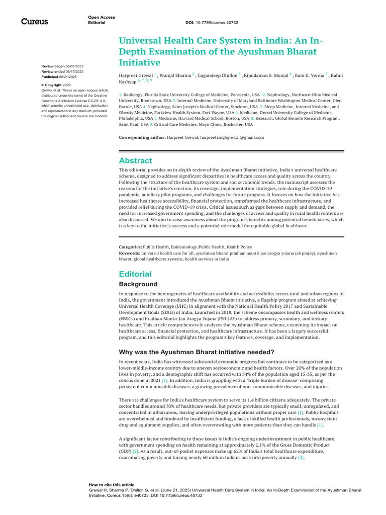 cureus-0015-00000040733 | PDF | Health Care | Economies