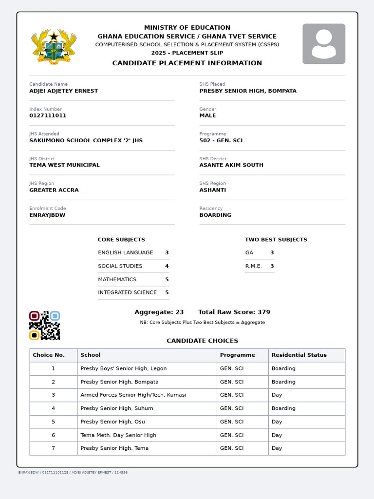 Placement Slip | PDF