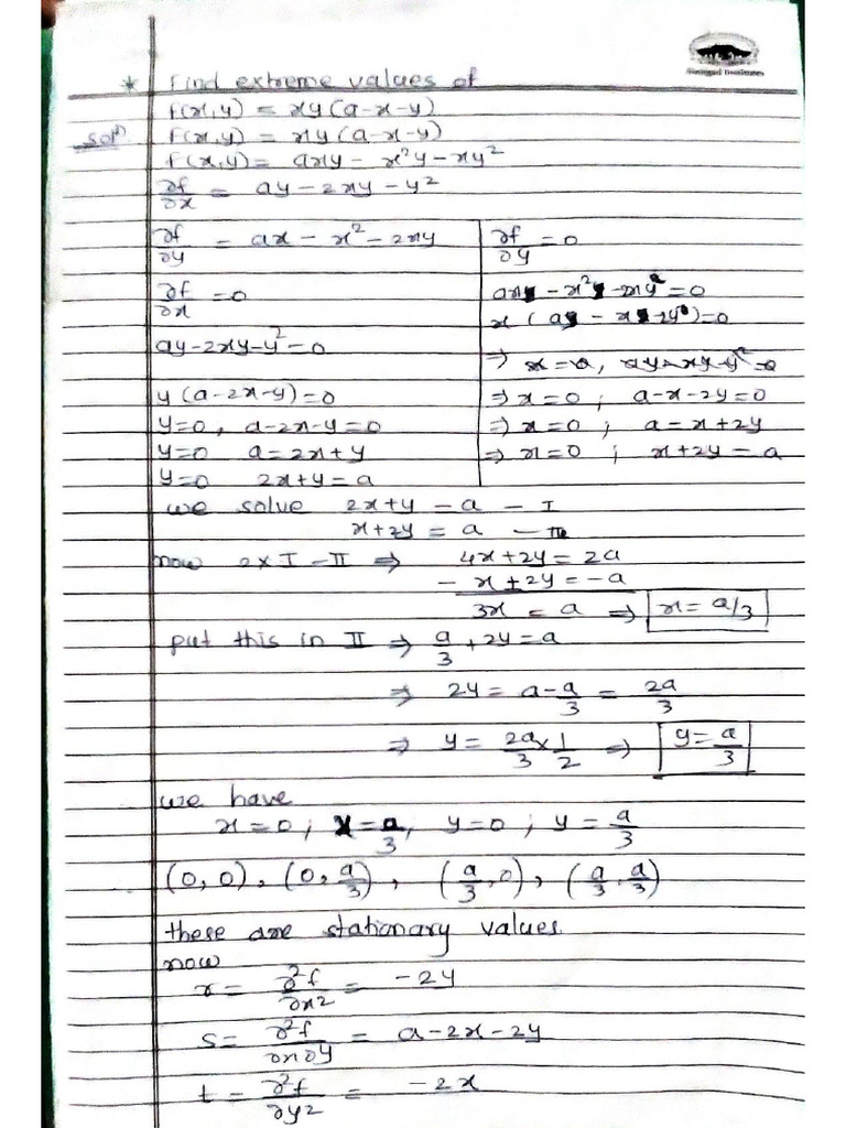 Extreme Value Problem | PDF