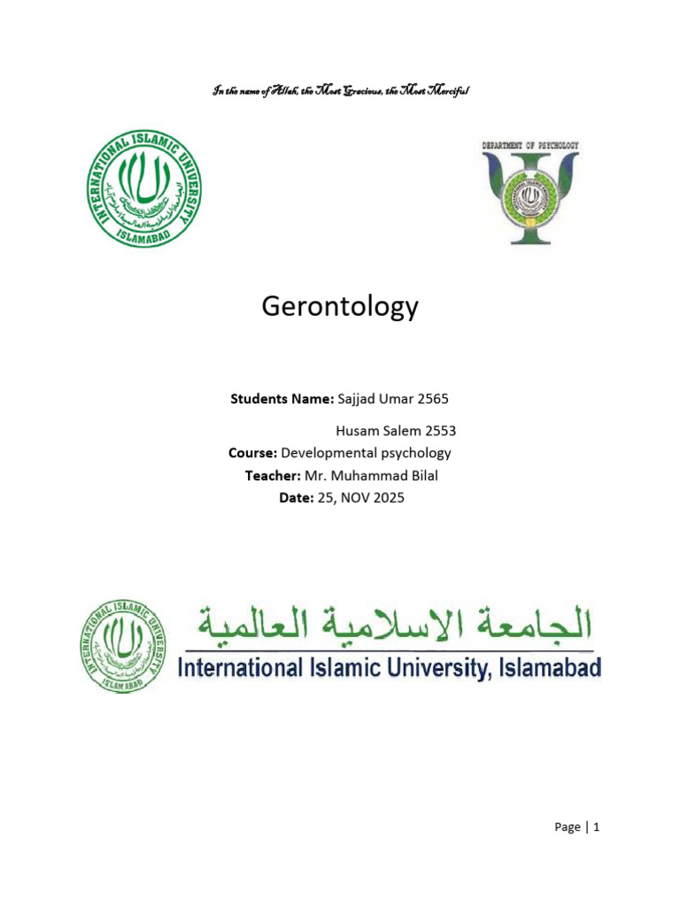 Developmenatal PSY Gerontology.assignment | PDF | Ageing | Mental Health