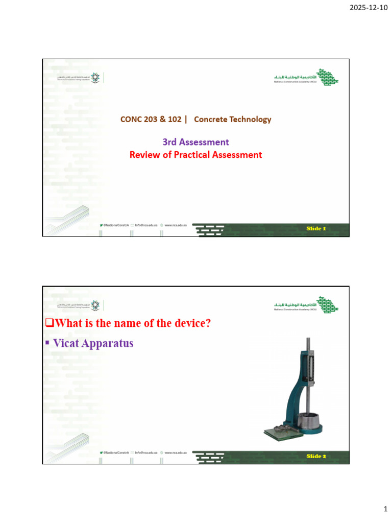 3rd Assessment CONC203 Review Practical Assessment | PDF | Concrete | Applied And ...