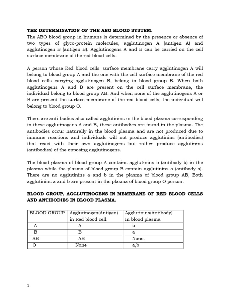 ABO BLOOD SYSTEM AND RHESUS FACTOR | PDF | Blood Type | Antibody