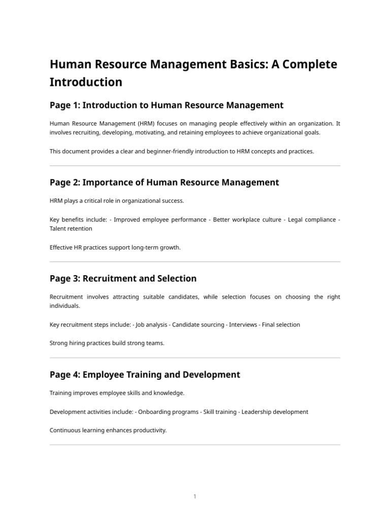 Basit Scribd Document – Human Resource Management Basics | PDF | Human ...