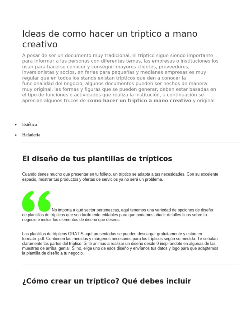 Cómo hacer un tríptico creativo a mano | PDF | Diseño