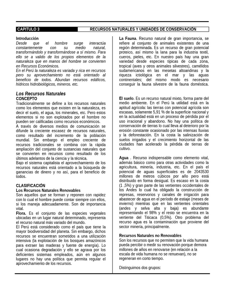 Ficha... Recursos Naturales y Unidades de Conservación | PDF | Energía ...