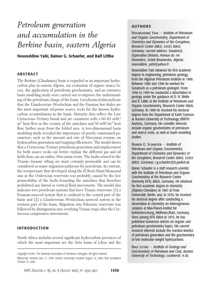Petroleum Systems in Berkine Basin | PDF | Petroleum Reservoir | Petroleum