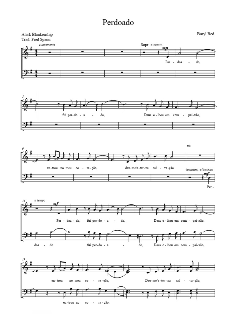 Partitura - Perdoado | PDF