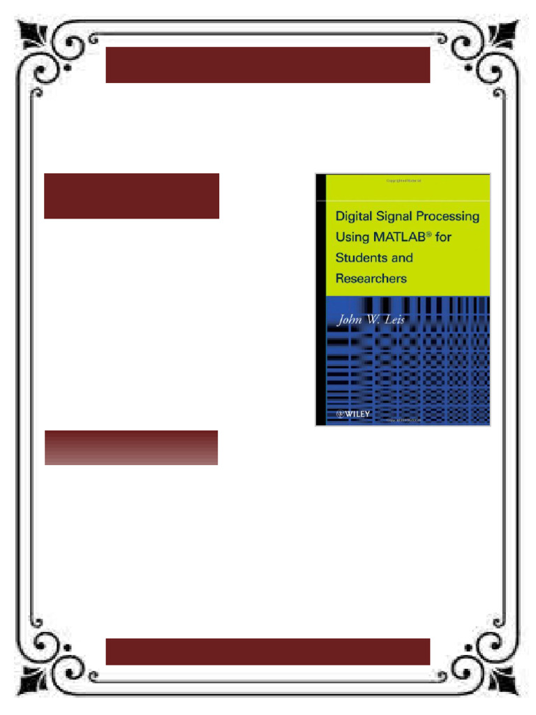 Digital Signal Processing Using MATLAB for Students and Researchers 1st ...