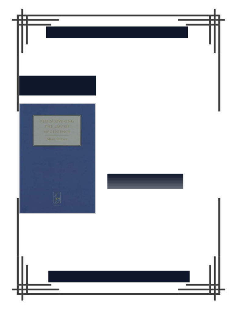 Rediscovering the Law of Negligence Allan Beever ebook optimized pdf ...