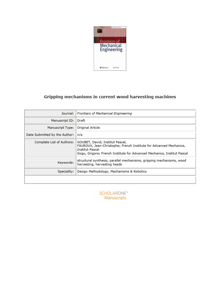 2013 FME Goubet Fauroux Gogu DRAFT Gripping Mechanisms in Current Wood ...