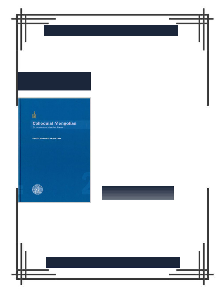 Colloquial Mongolian an introductory intensive course Supplement with ...