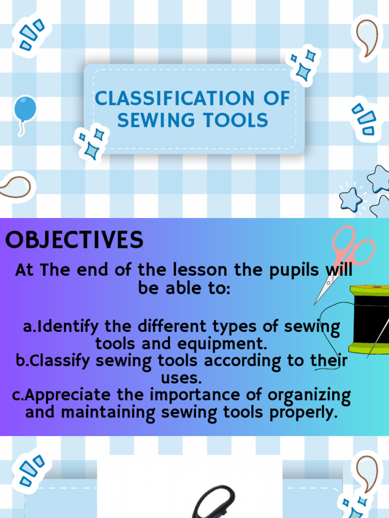 Sewing Tools Classification Guide | PDF | Sewing | Clothing